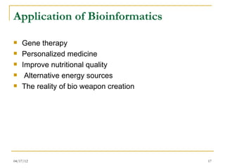Bioinformatics-General_Intro | PPT | Databases | Computer Software and Applications