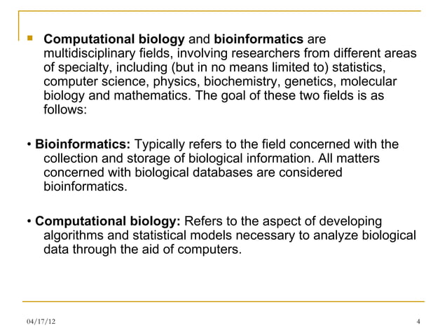 Bioinformatics-General_Intro | PPT | Databases | Computer Software and Applications