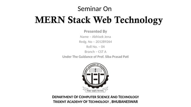 Seminar report based on Mern stack web technology | PPTX