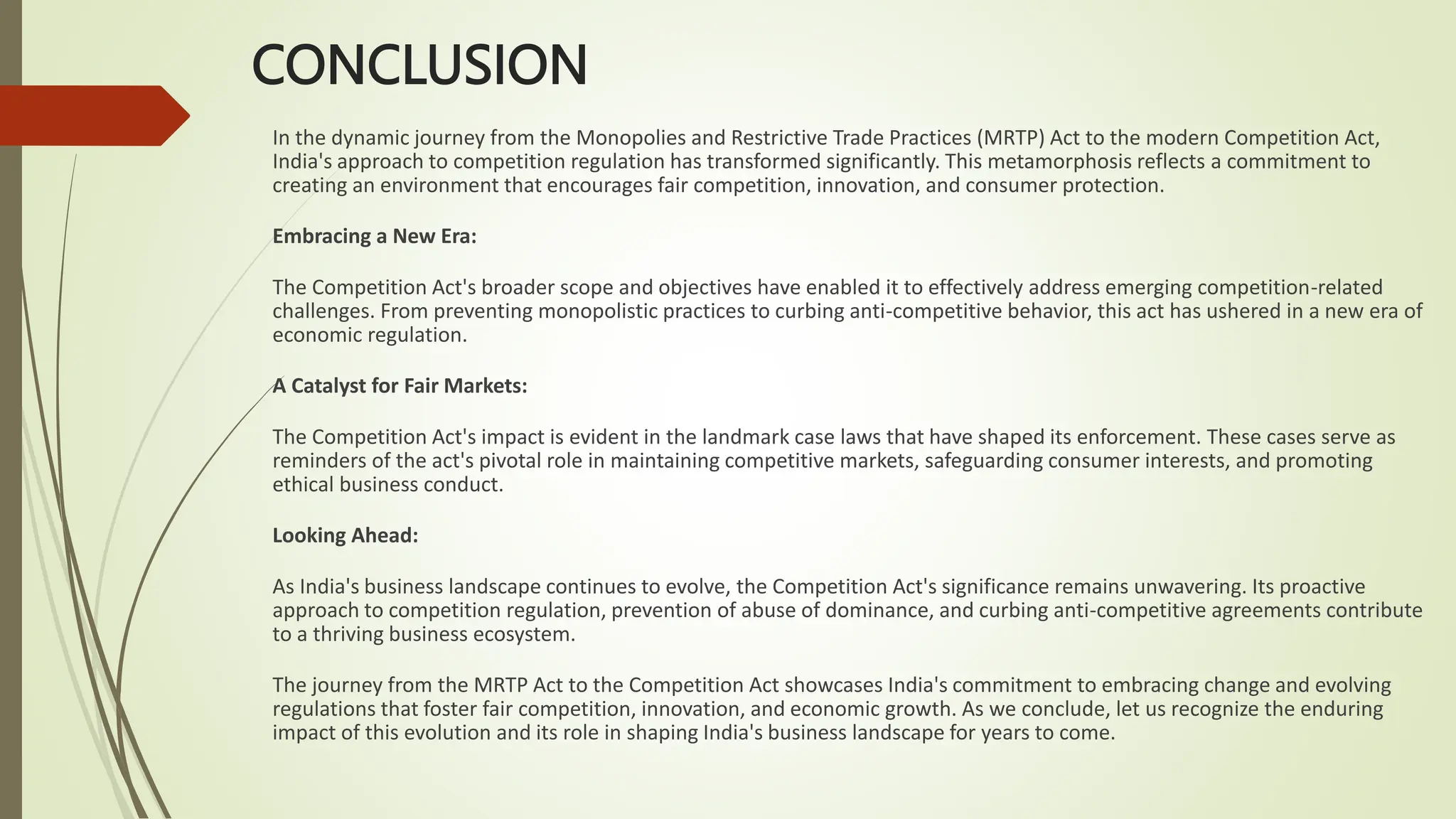 PRESENTATION ON METAMORPHOSIS OF MRTP ACT 1969 TO COMPETITION ACT 2002 ...