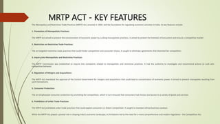 PRESENTATION ON METAMORPHOSIS OF MRTP ACT 1969 TO COMPETITION ACT 2002 | PPTX
