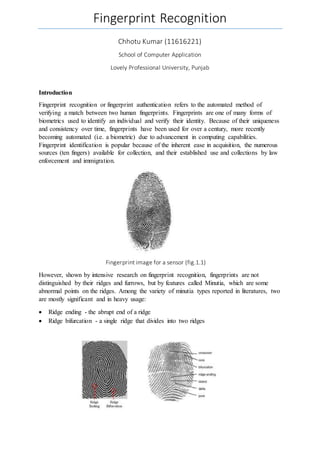 Fingerprint recognition (term paper) Project | DOCX