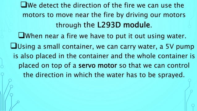 Fire Fighting Robot using arduino UNO PPT | PPTX