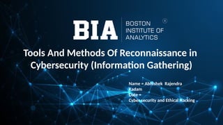 Tools and Methods of Reconnaissance in Cybersecurity: A Comprehensive ...