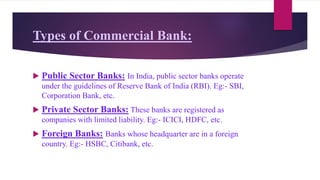 commercial bank and its functions. | PPTX