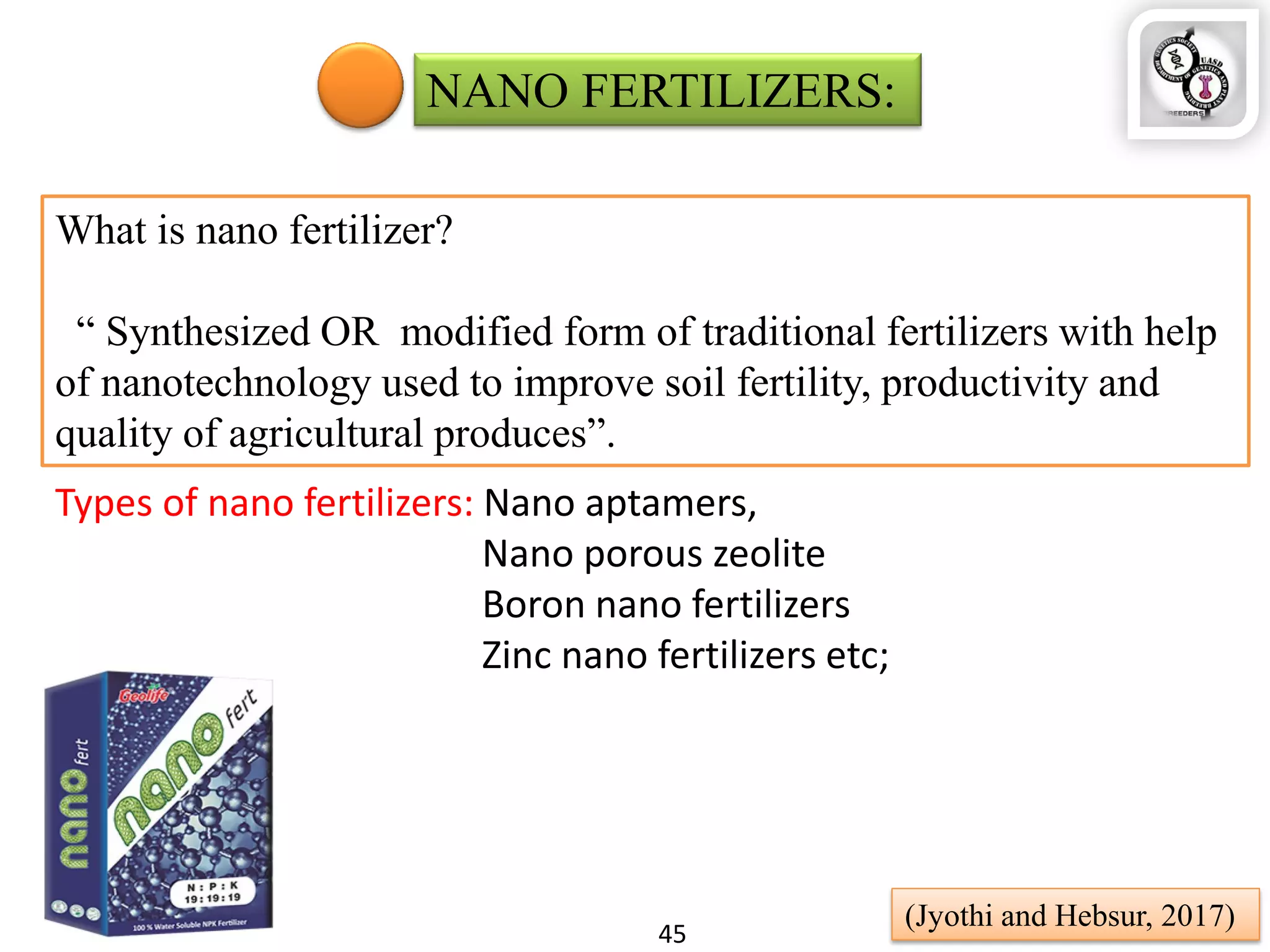 Nanotechnology for crop improvement | PDF
