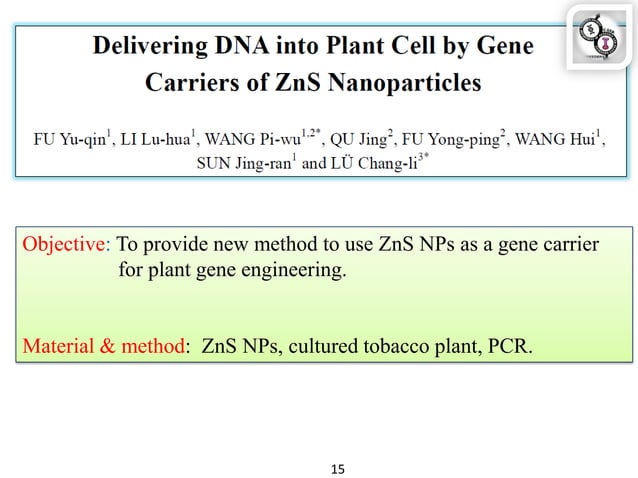 Nanotechnology for crop improvement | PDF