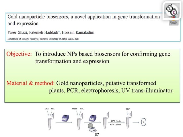 Nanotechnology for crop improvement | PDF