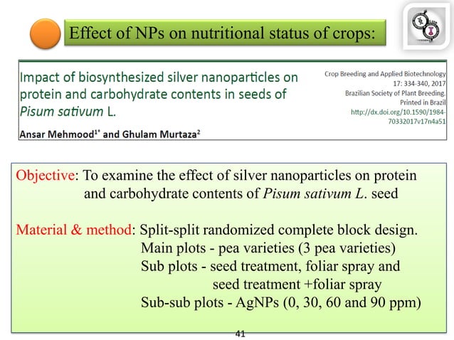 Nanotechnology for crop improvement | PDF