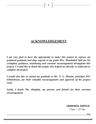 Abhishek dhinge biology project | PDF