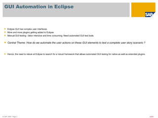 Seeing Eclipse Naked: An approach for GUI Test Automation | PPT