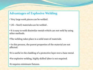 Presentation on expolisive welding and safety measures | PPT