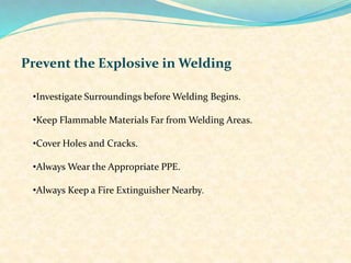 Presentation on expolisive welding and safety measures | PPT