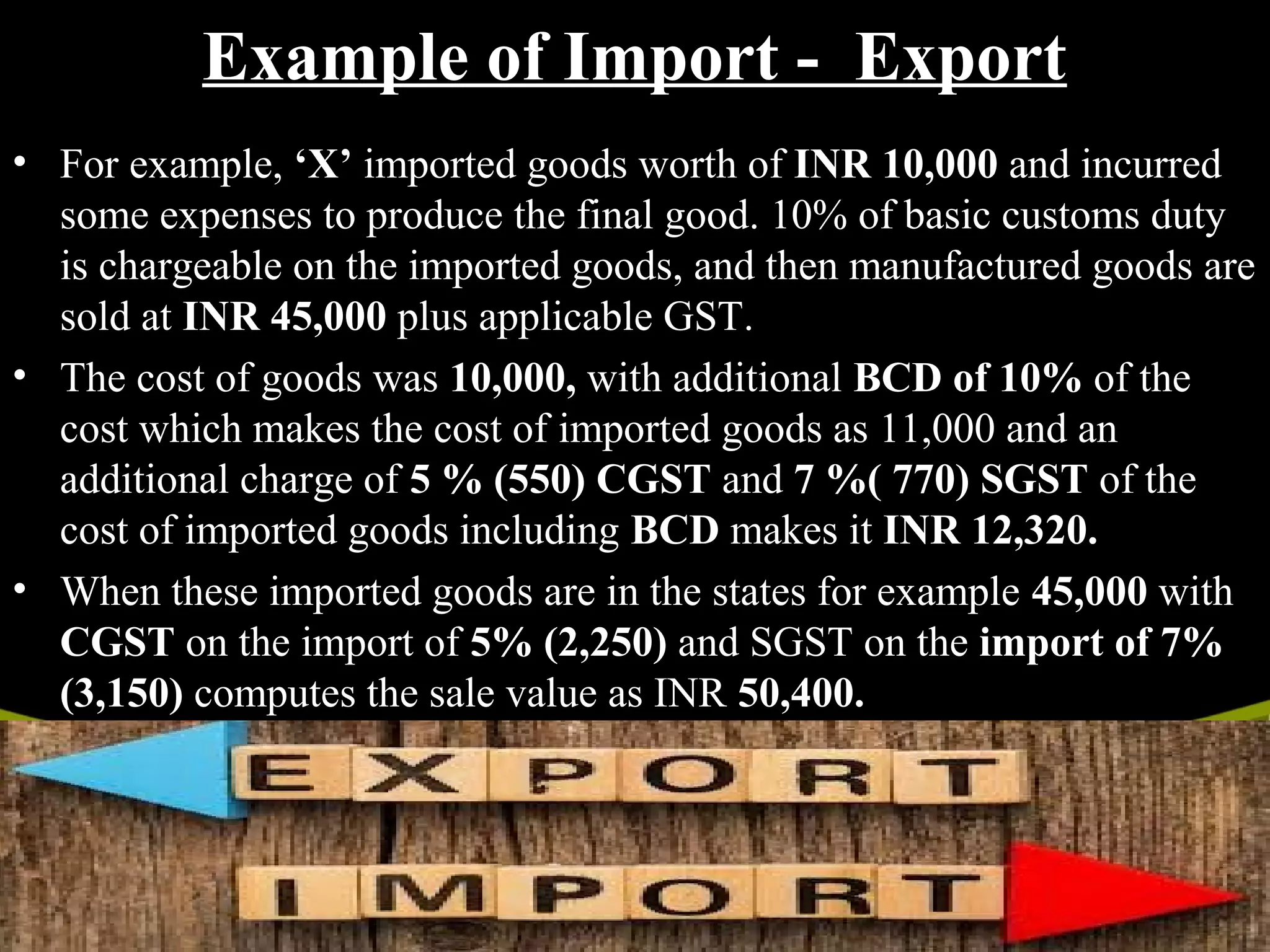 GST And Import - Export In India | PPT