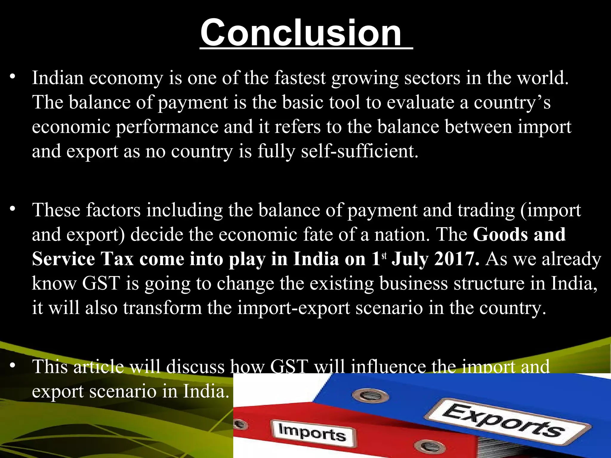 GST And Import - Export In India | PPT