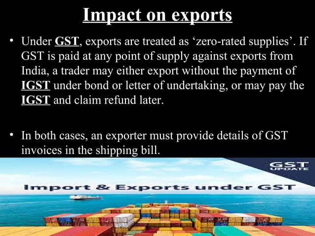 GST And Import - Export In India | PPT | Commodities | Economy