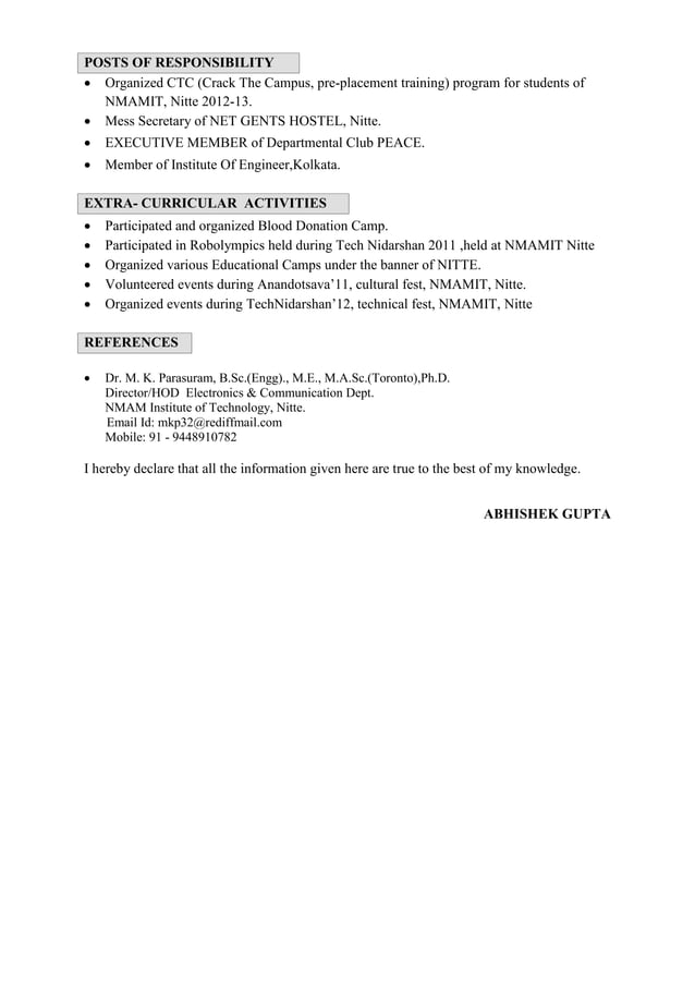 Resume Format | PDF