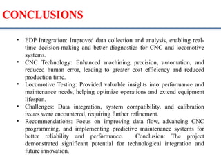 edp dashboard locomotive testing and CNC | PPT