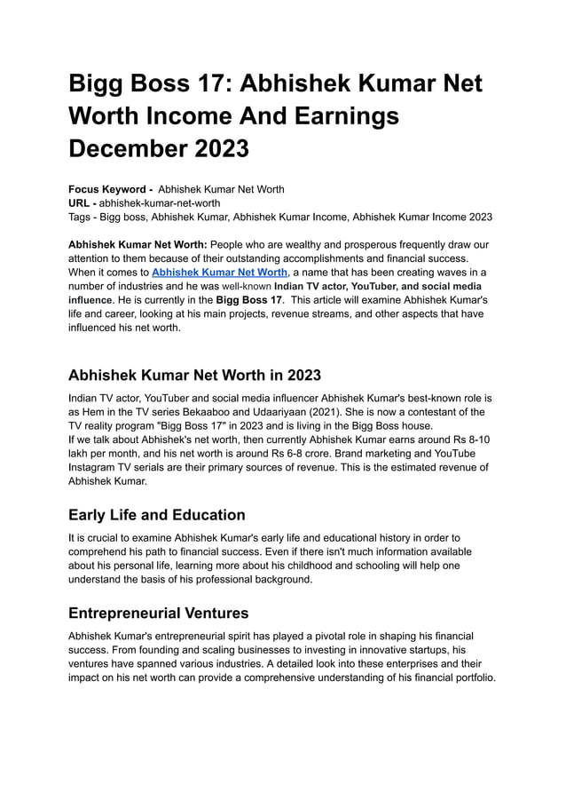 Abhishek Kumar Net Worth.pdf Abhishek Kumar Net Worth.pdf