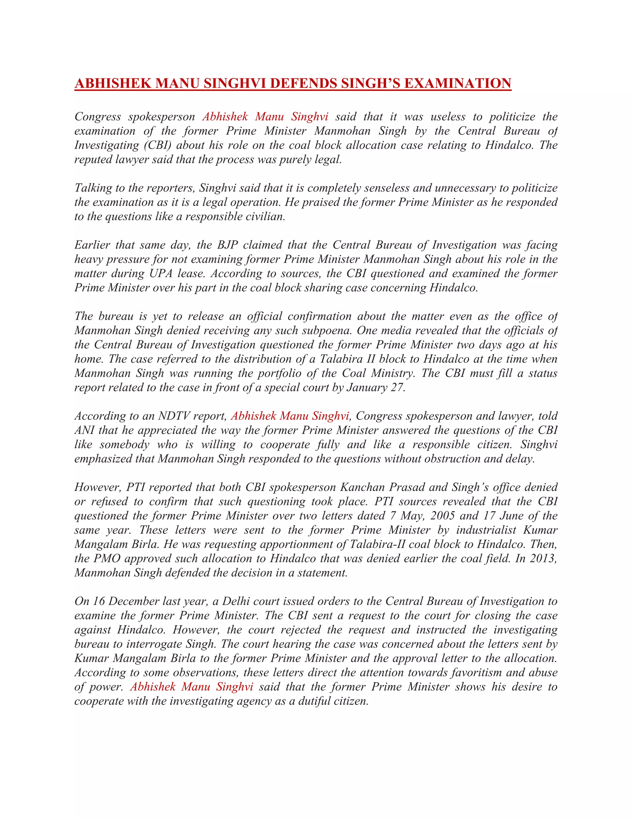 Abhishek manu singhvi | PDF