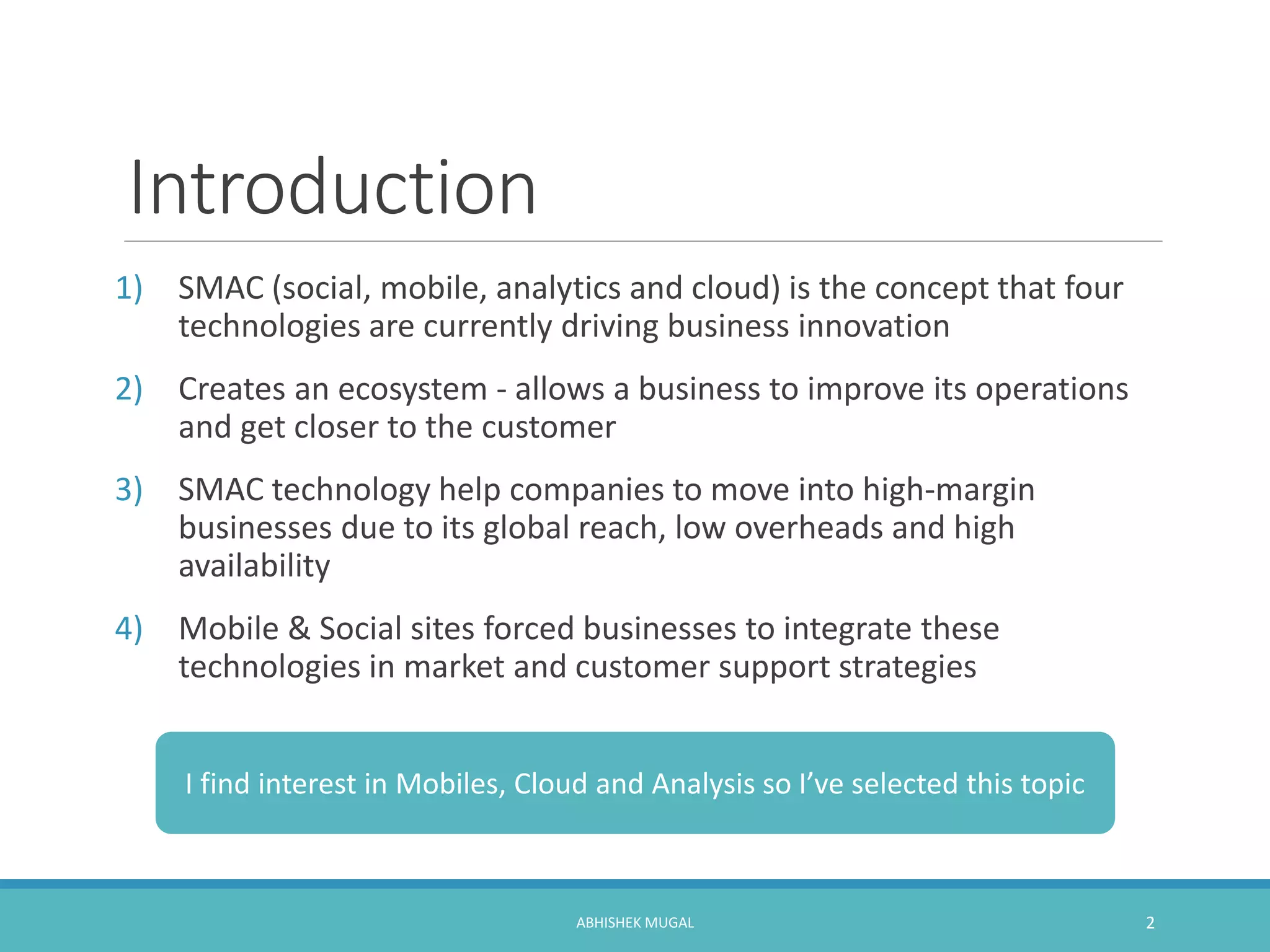SMAC | PPTX | Cloud Computing | Internet