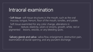 general and oral examination | PPTX
