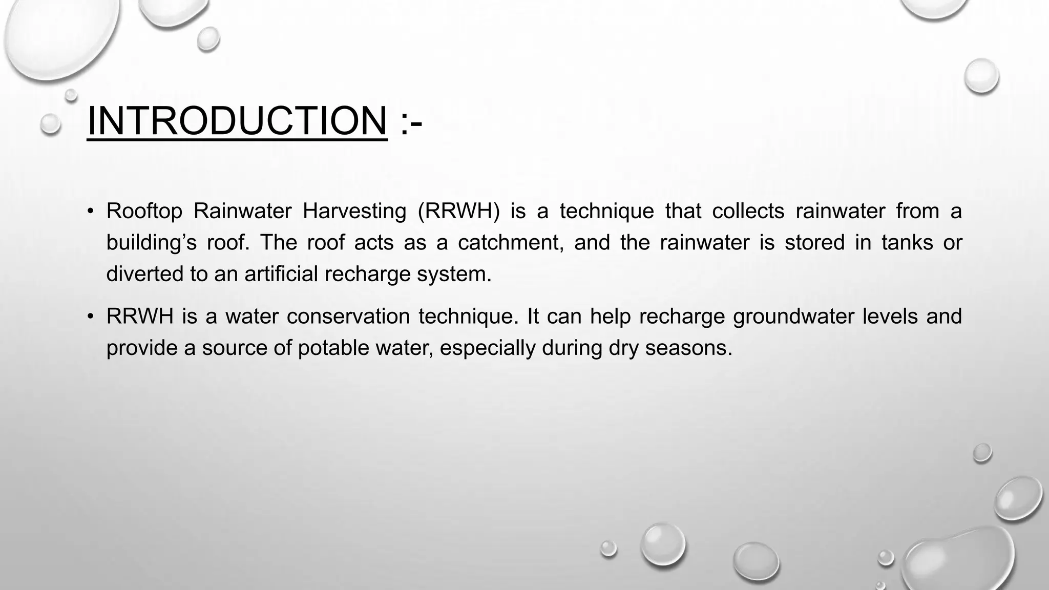 Rooftop rainwater harvesting system. | PPTX