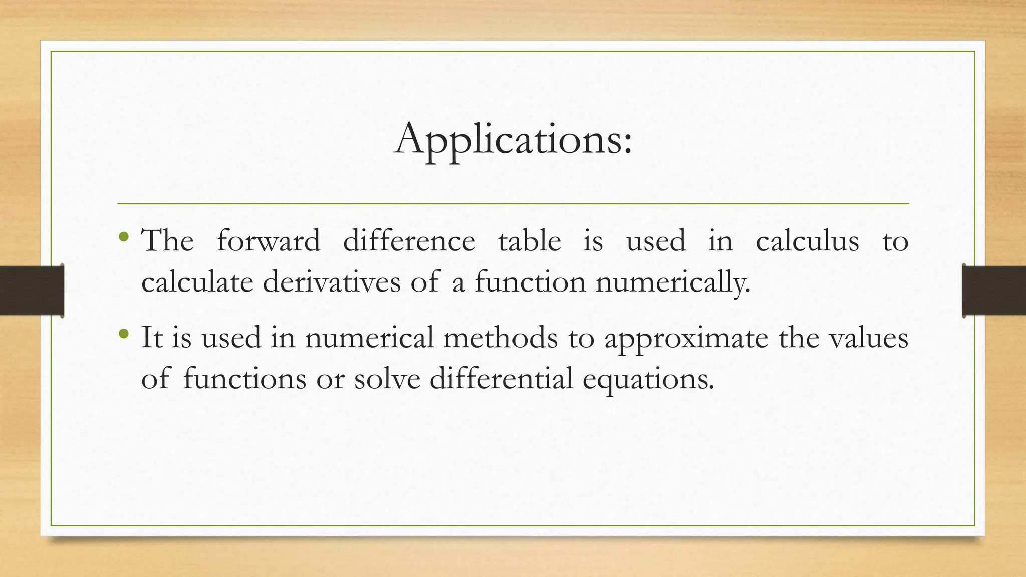 Forward difference table- A maths calculus tool.pptx