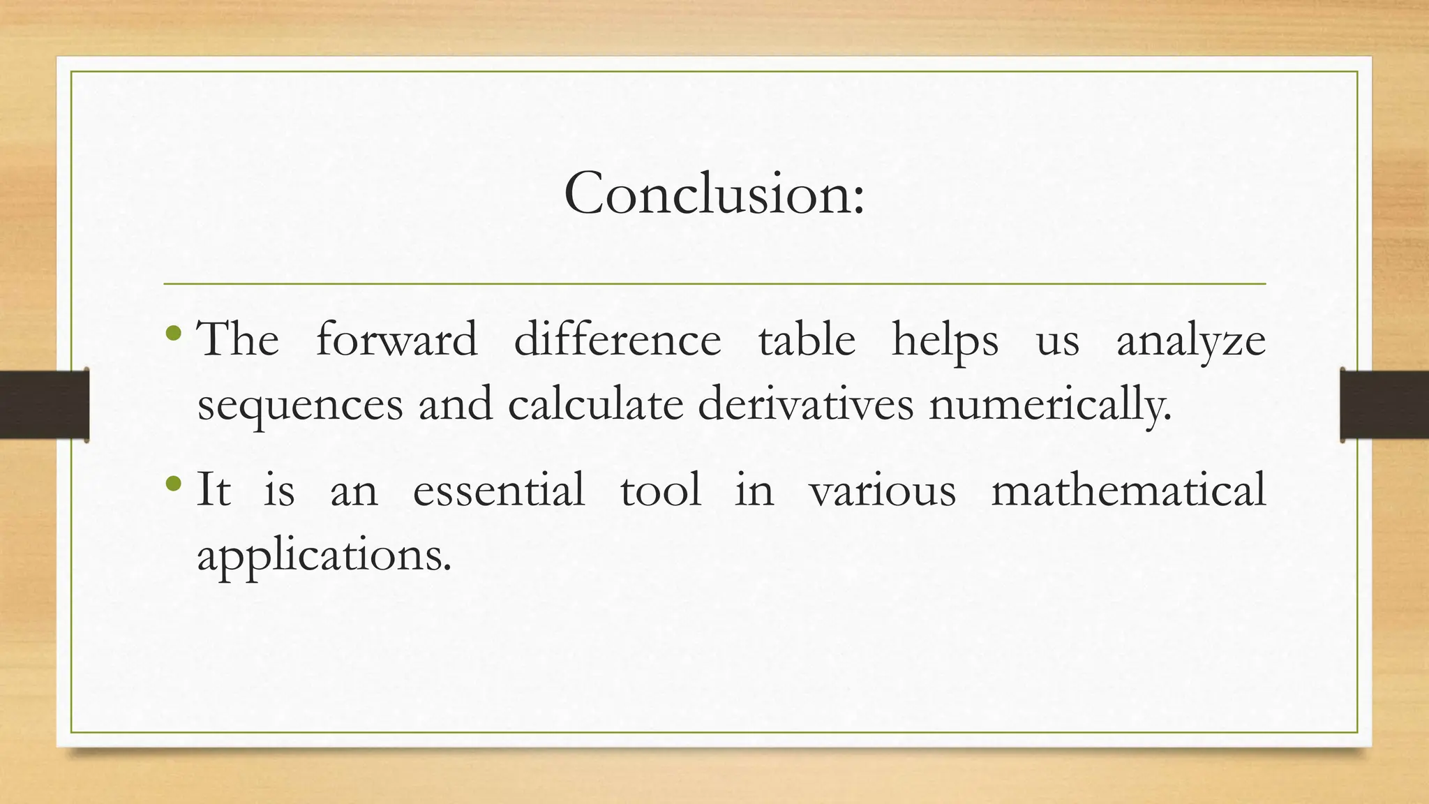Forward difference table- A maths calculus tool.pptx