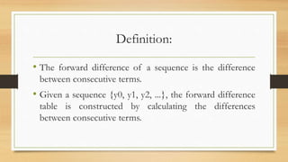 Forward difference table- A maths calculus tool.pptx