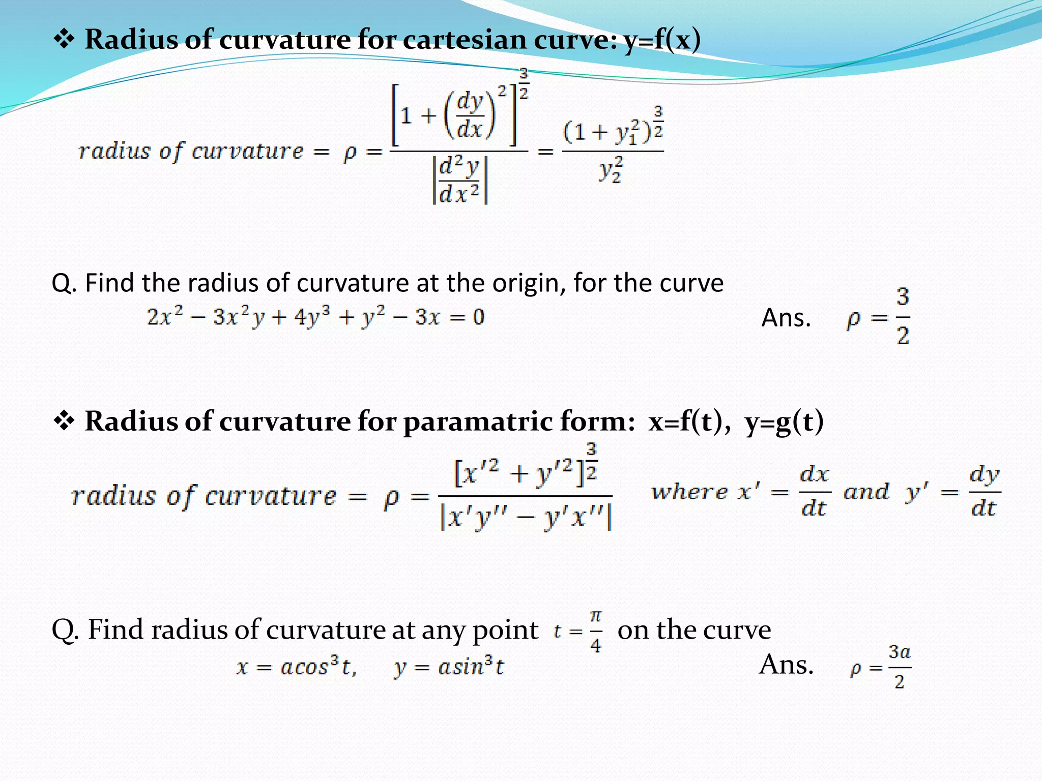 CURVATURE AND RADIUS OF CURVATURE | PPTX