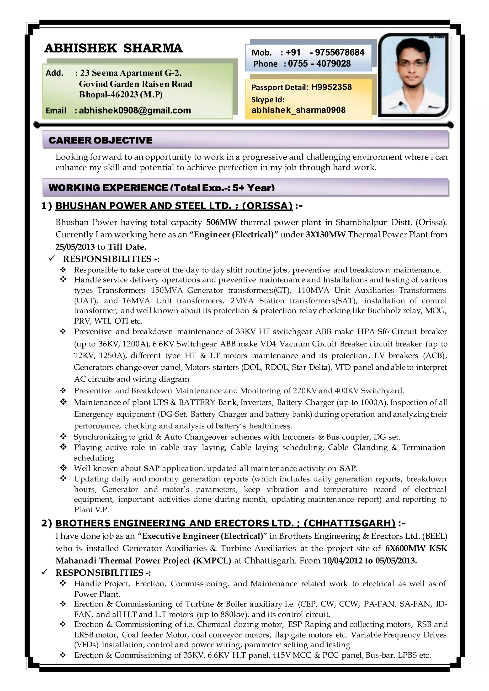 Abhishek resume | DOCX