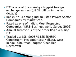 ITC lmt. live project working presentation | PPTX