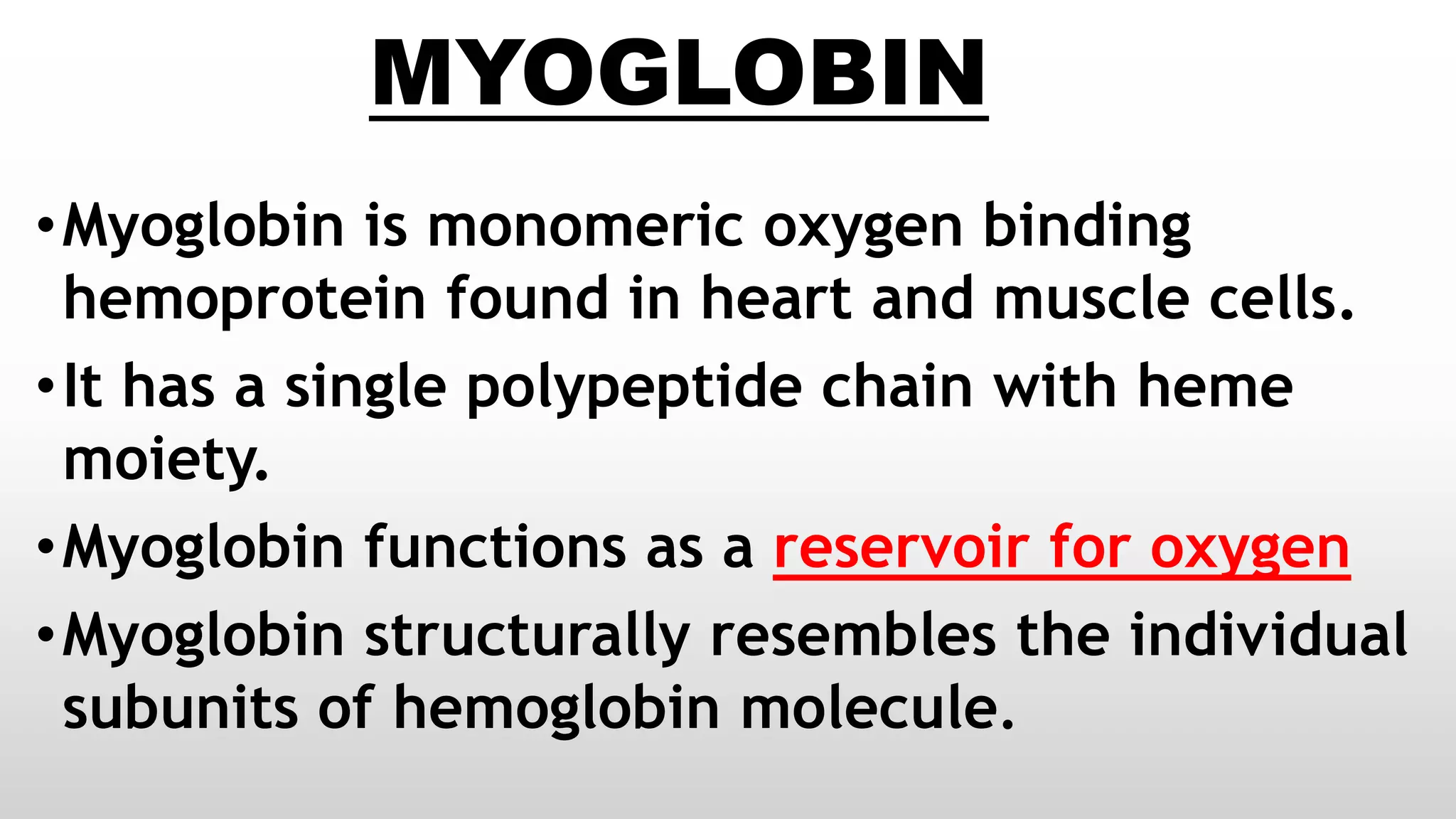 Structure Of Hemoglobin And Myoglobin Pptx Chemistry Science