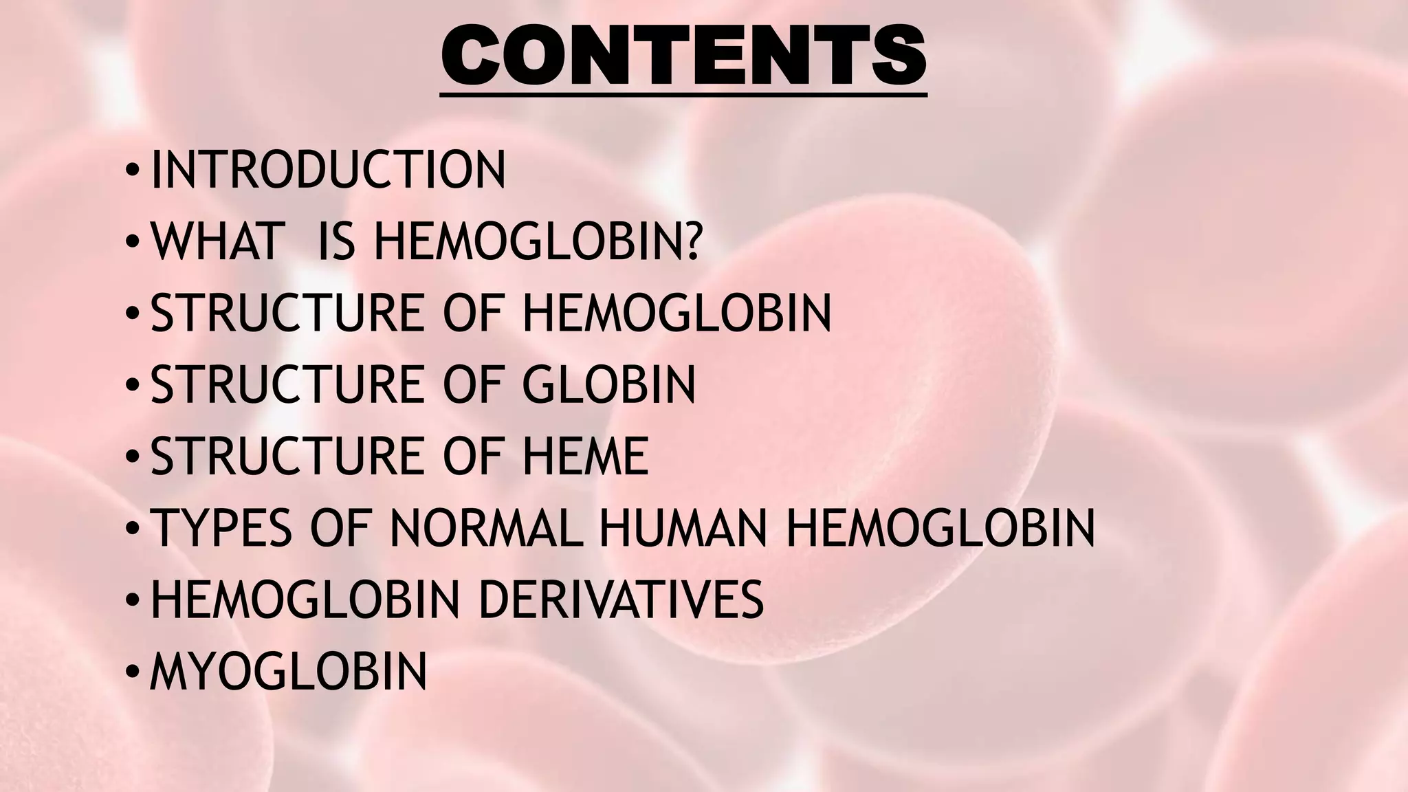 Structure Of Hemoglobin And Myoglobin Pptx Chemistry Science