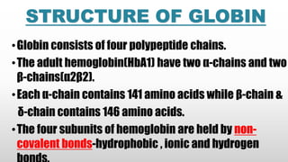 STRUCTURE OF HEMOGLOBIN AND MYOGLOBIN | PPTX