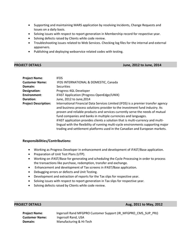 Abhishek Srivastava (Progress 4GL/OpenEdge Developer) | PDF