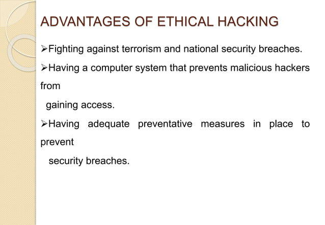 Presentation on Ethical Hacking, Introduction of Ethical Hacking, Types of Ethical Hacking ...