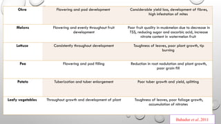 drought stress in vegetable crop and its effect in yield | PPTX