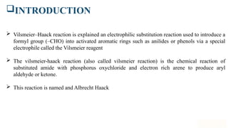 vilsmeier-haack reaction slidshare.pptxx | PPTX