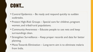 National anti- malaria program in India. | PPTX