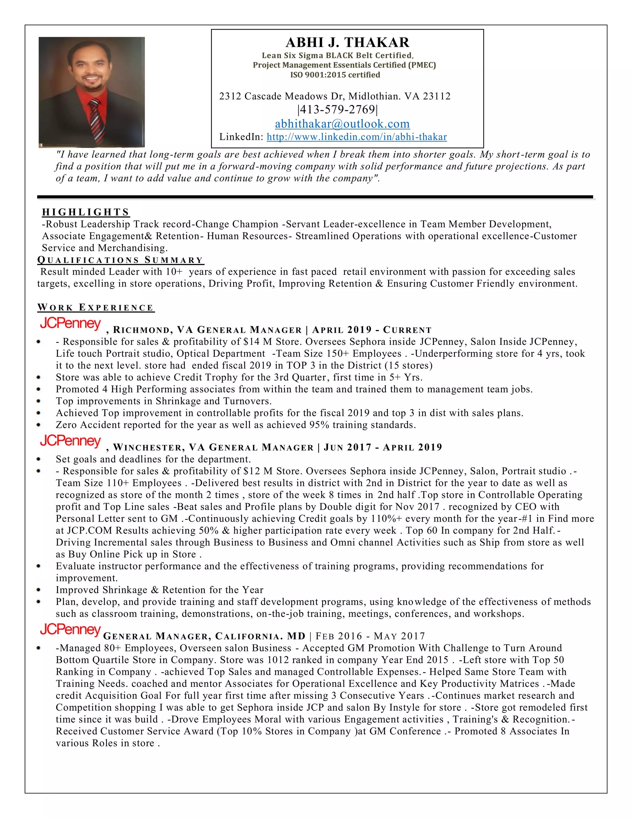 Abhi thakar resume | PDF