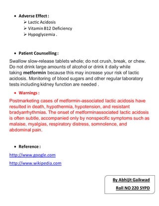 Leaflet (Metformin) By Abhijit Gaikwad | PDF