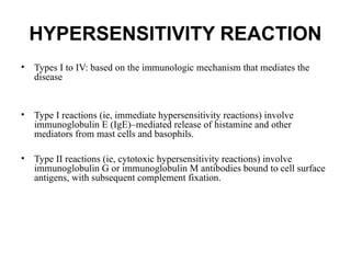 HYPERSENSITIVITY REACTION.ppt for pre clinical students | PPT