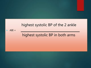 ROLE OF ANKLE BRACHIAL INDEX TO PREDICT PERIPHERAL ARTERIAL DISEASE, A ...