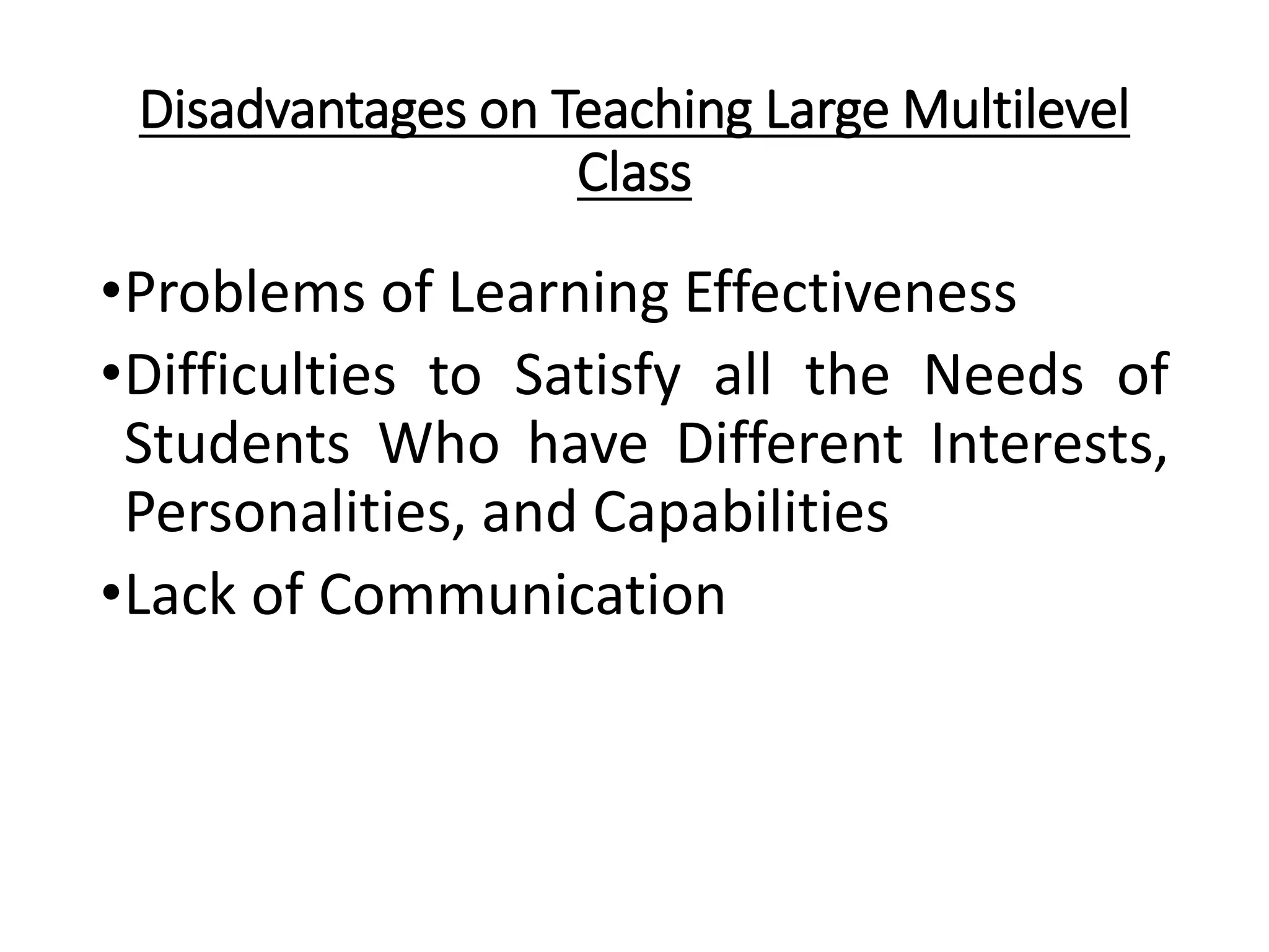 slides strategies to teach large multilevel class | PDF