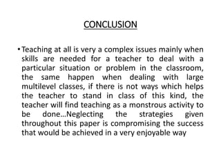 slides strategies to teach large multilevel class | PDF