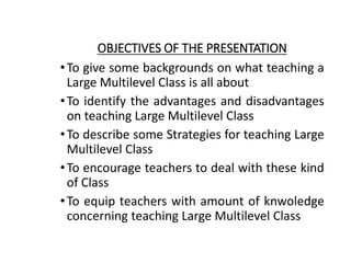 slides strategies to teach large multilevel class | PDF