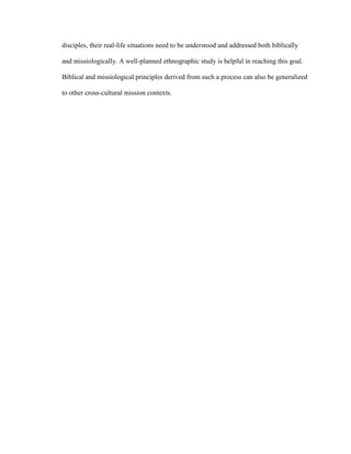 A biblical and missiological framework for cross cultural mission | PDF