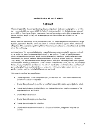 A Biblical Basis for Social Justice | PDF